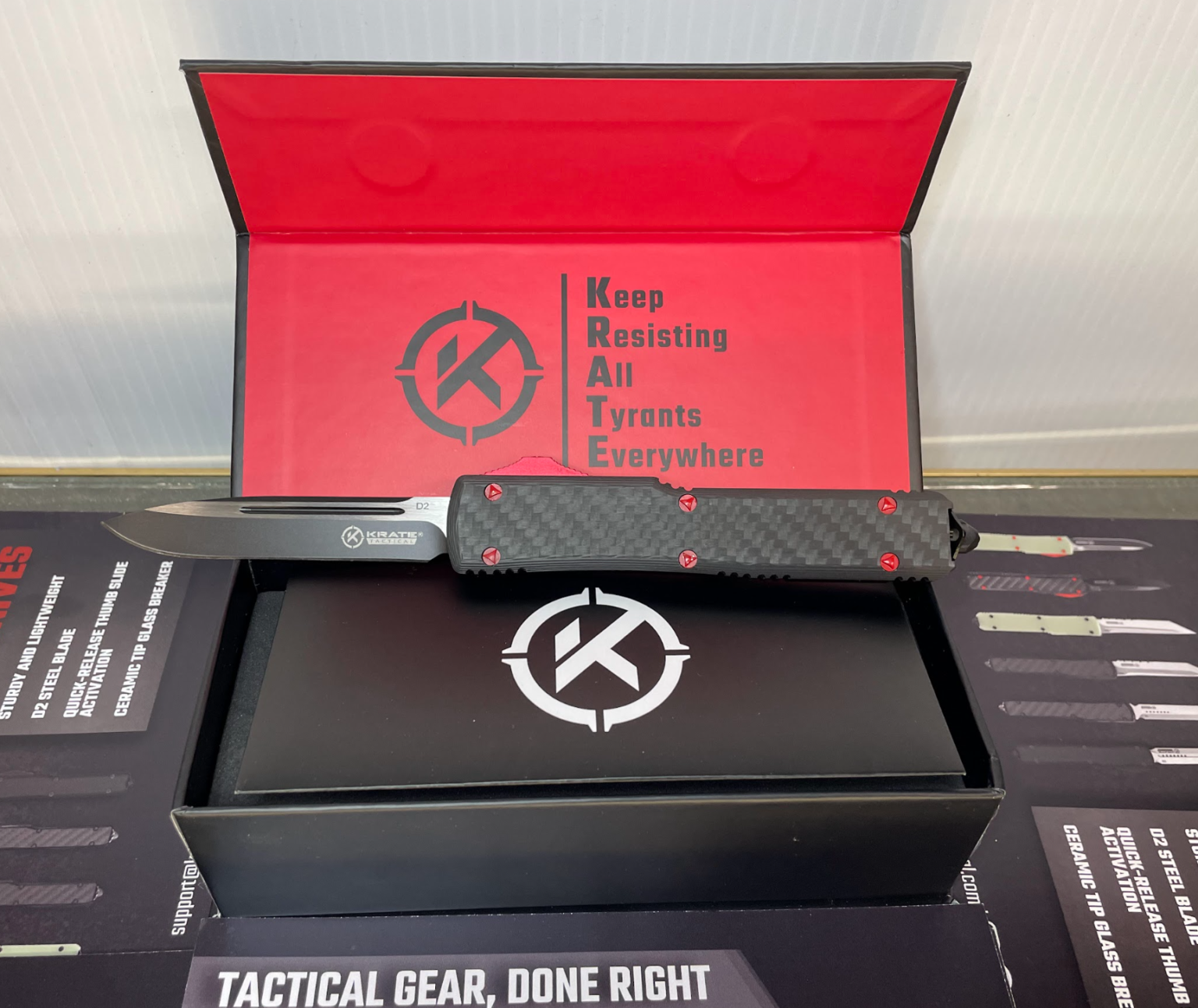 Carbon Fiber OTF Knife - Guns, Ammunition | Bullseye Shooting Supplies